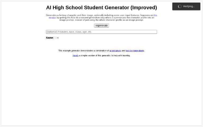 AI High School Student Generator (Improved)