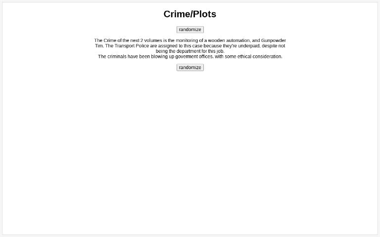 Crime/Plots ― Perchance Generator