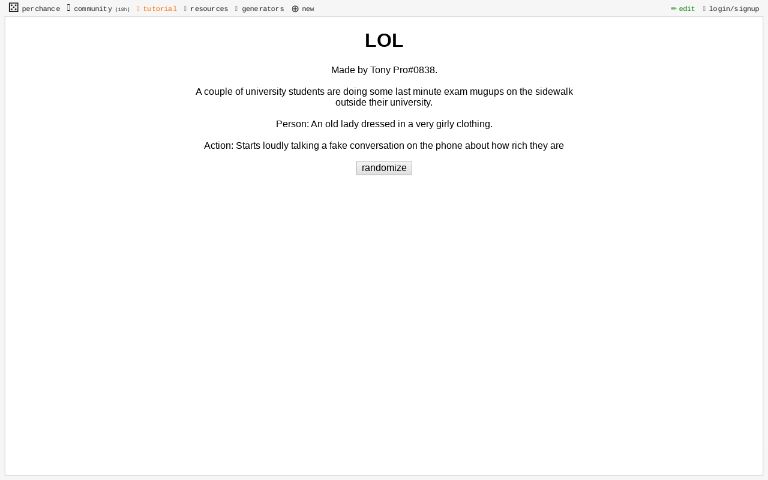 LOL ― Perchance Generator