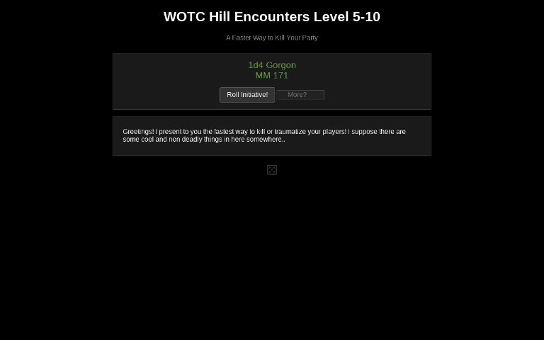 Hill Encounters Level 5-10 ― Perchance Generator