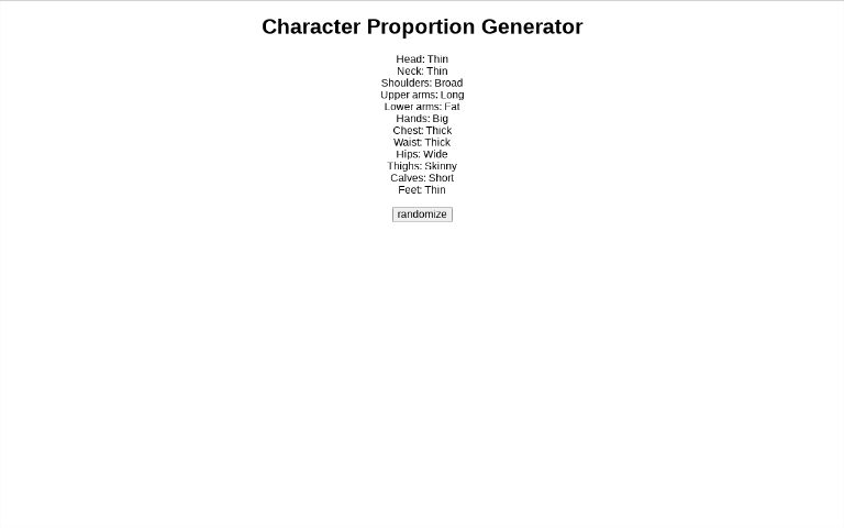 Character Proportion Generator