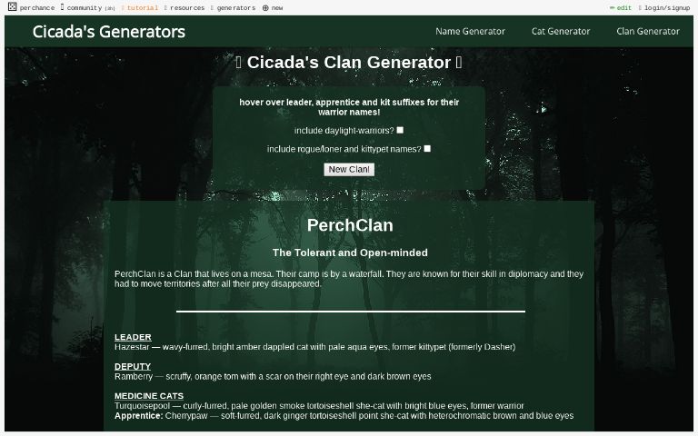 🕸 Cicada's Clan Generator 🕸