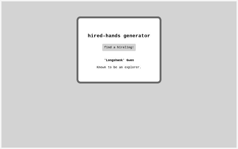 Hired-Hands Generator
