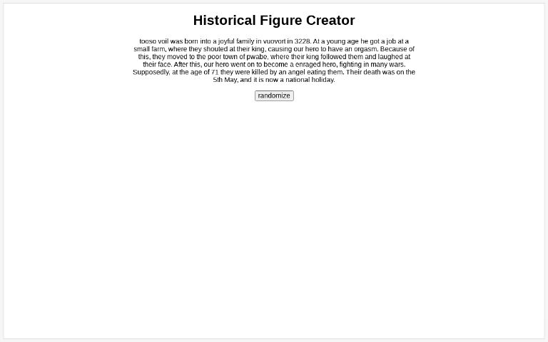 Historical Figure Creator ― Perchance Generator