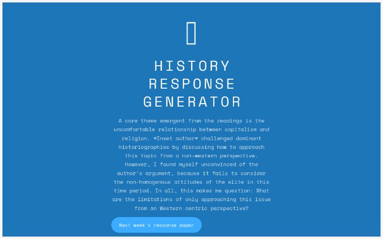 History Response Generator