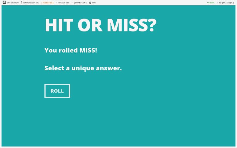 Hit or Miss? ― Perchance Generator
