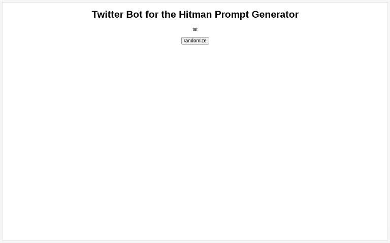 Twitter Bot for the Hitman Prompt Generator