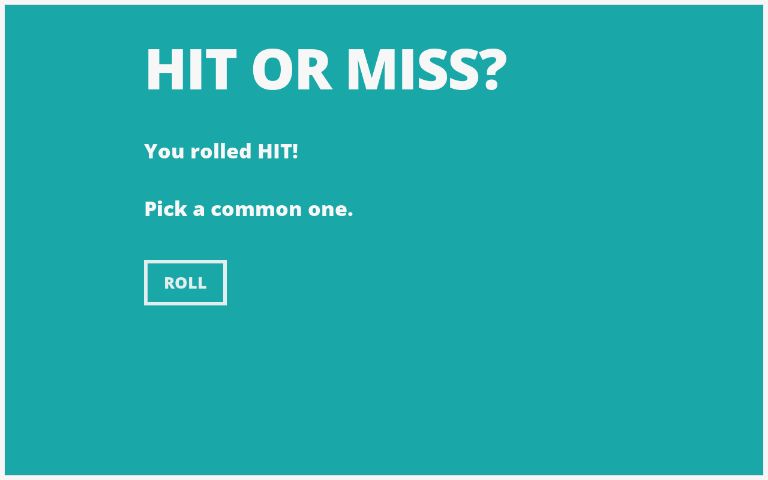 Hit or Miss? ― Perchance Generator