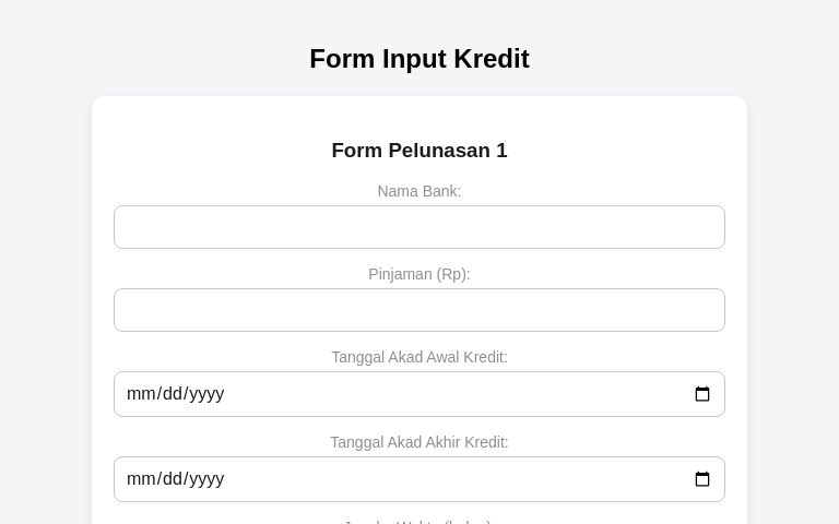 Form Input Kredit ― Perchance Generator