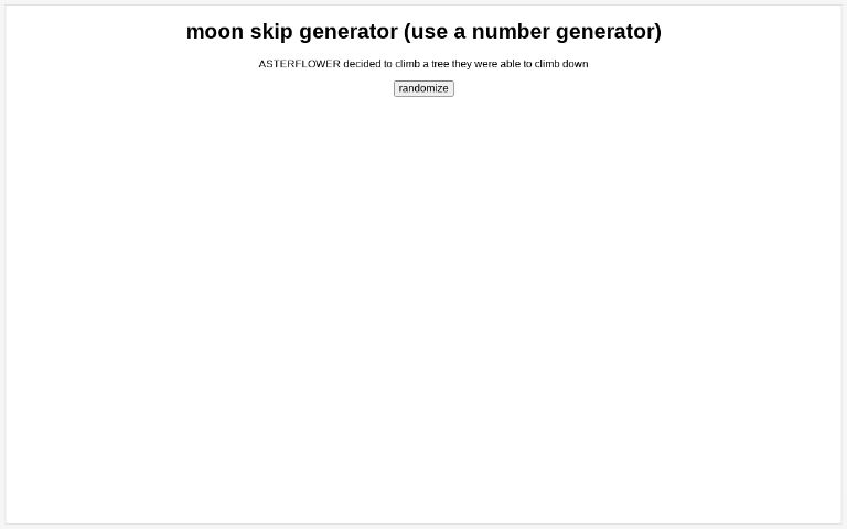 moon skip generator (use a number generator)