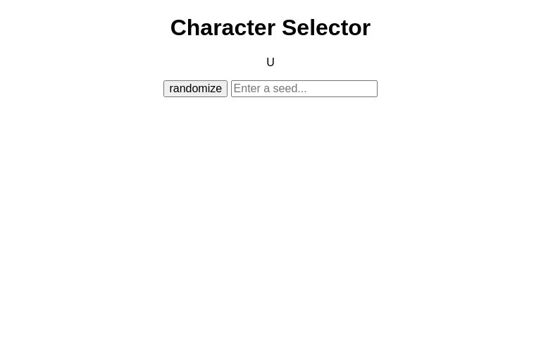 Character Selector ― Perchance Generator
