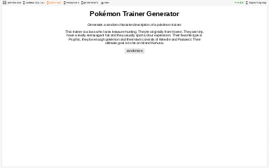 Pokémon Trainer Generator