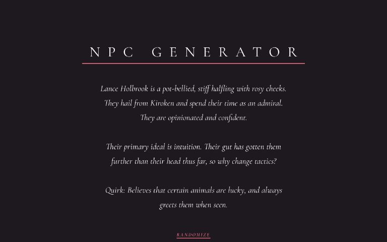 NPC Generator