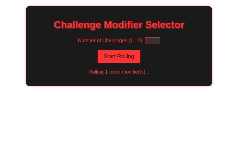 Challenge Modifier Selector ― Perchance Generator