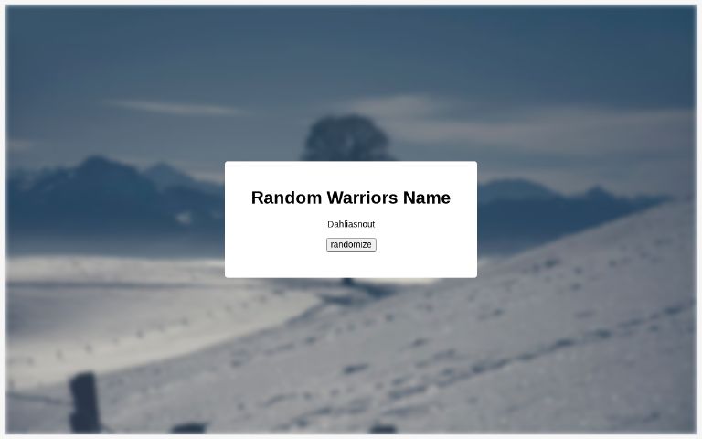 Random Warriors Name ― Perchance Generator