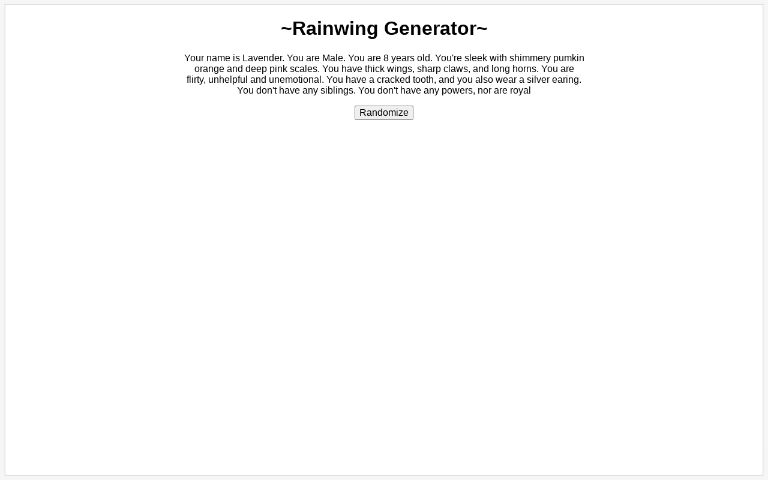 ~Rainwing Generator~