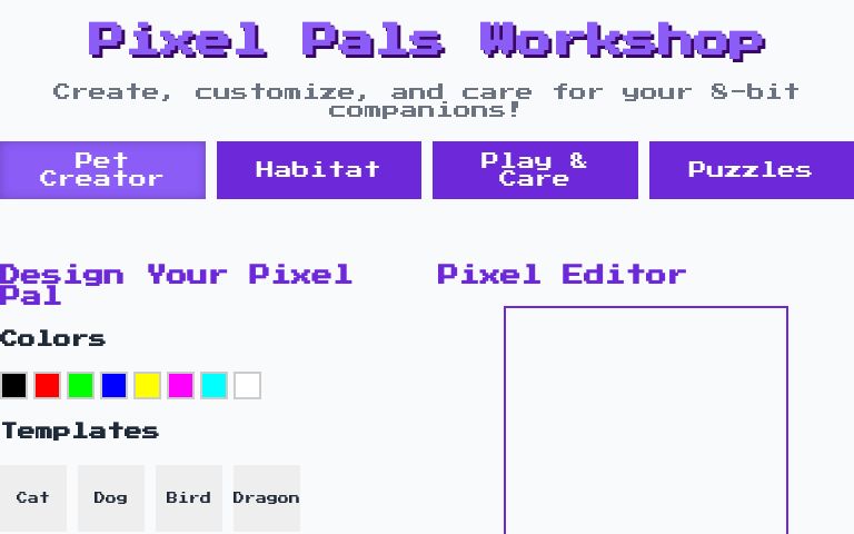 Pixel Pals Workshop ― Perchance Generator