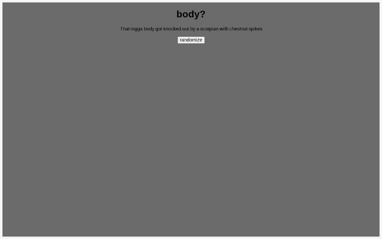 body? ― Perchance Generator