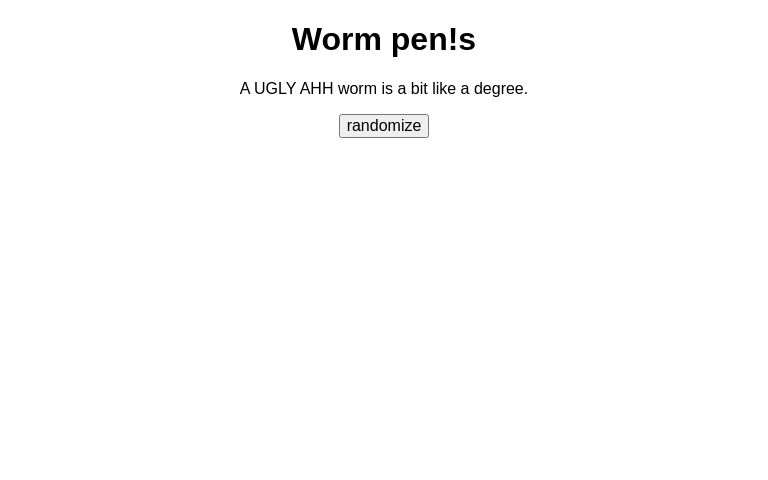 Worm pen!s ― Perchance Generator