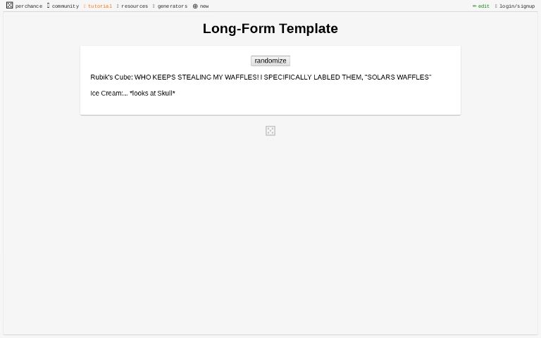 Long-Form Template ― Perchance Generator