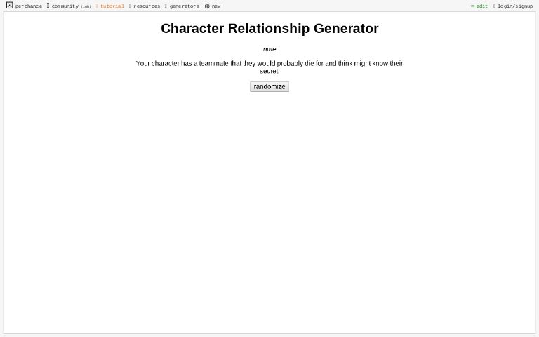Character Relationship Generator
