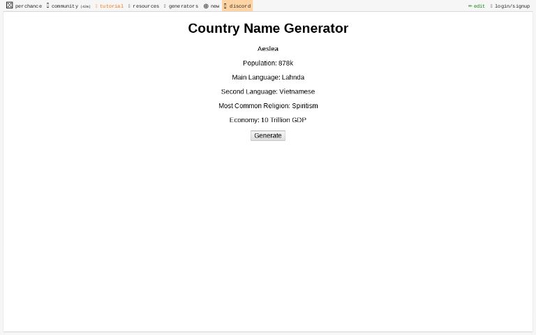 Country Name Generator