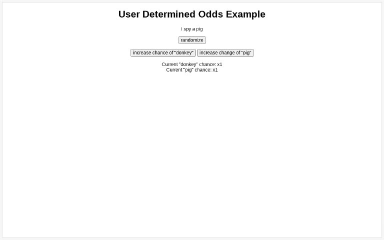 User Determined Odds Example ― Perchance Generator