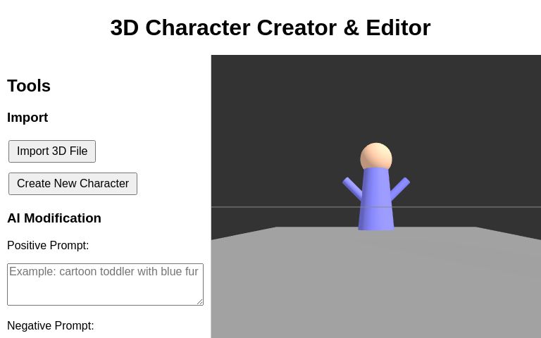 3D Character Creator & Editor ― Perchance Generator
