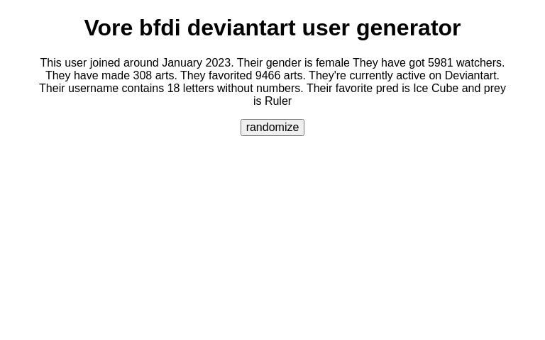 Vore bfdi deviantart user generator