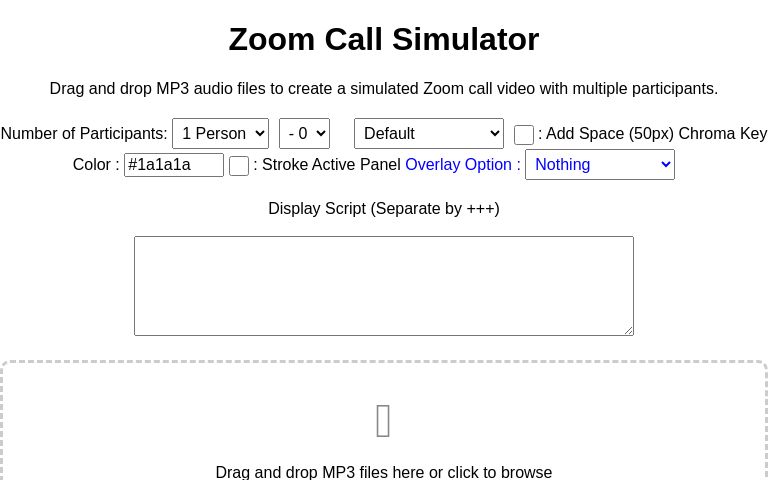 Zoom Call Simulator ― Perchance Generator