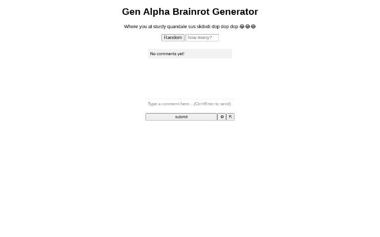 Gen Alpha Brainrot Generator