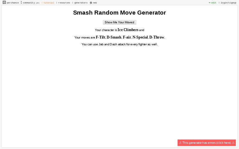Smash Random Move Generator