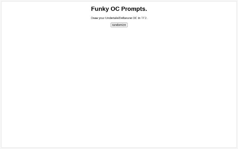 Funky OC Prompts. ― Perchance Generator