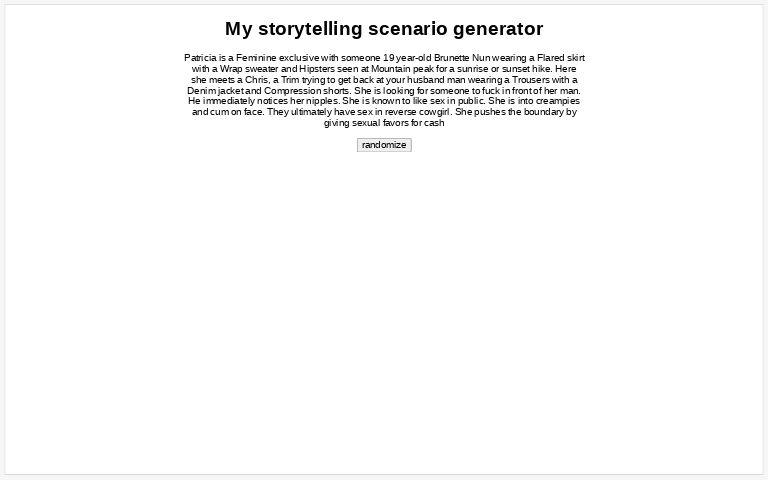 My storytelling scenario generator