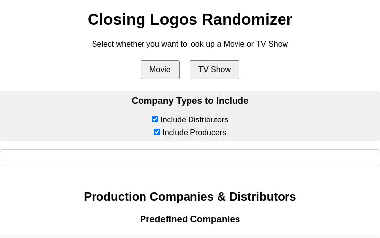 Closing Logos Randomizer ― Perchance Generator