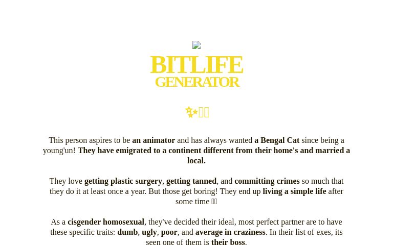 Bitlife ― Perchance Generator