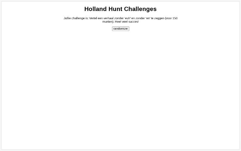 Holland Hunt Challenges ― Perchance Generator