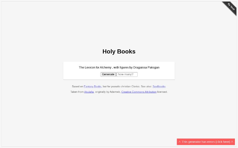 Holy Books ― Perchance Generator