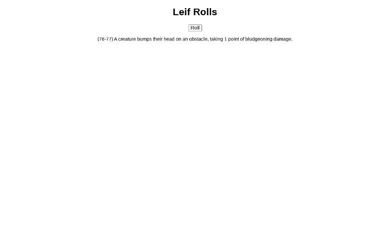 Leif Rolls ― Perchance Generator