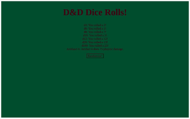 D&D Dice Rolls! ― Perchance Generator