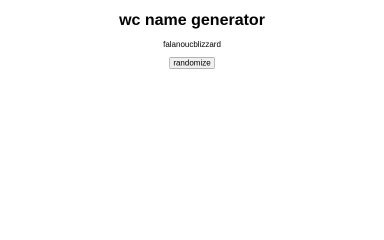 wc name generator