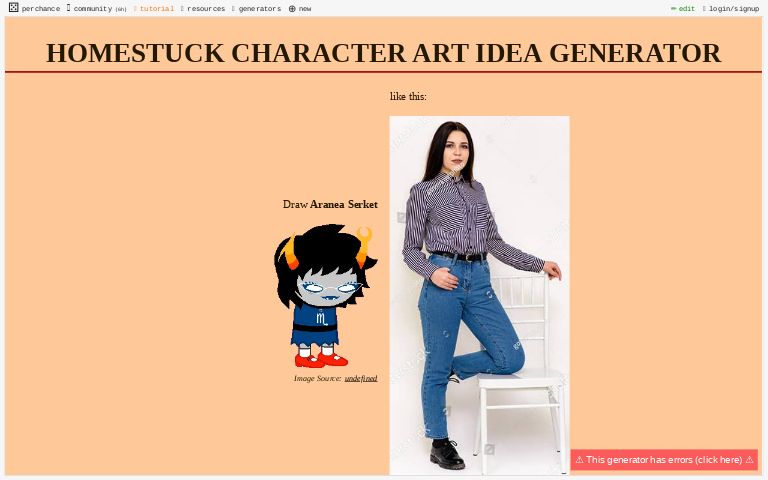Homestuck Character Art Idea Generator