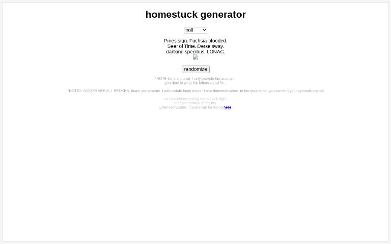 homestuck generator