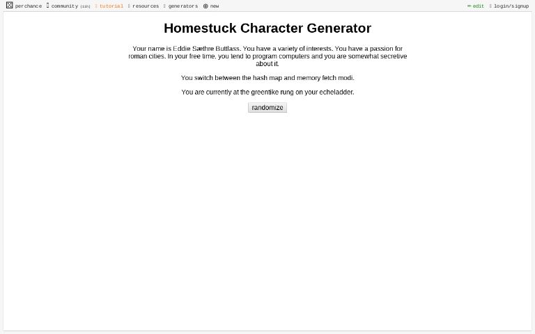 Homestuck Character Generator