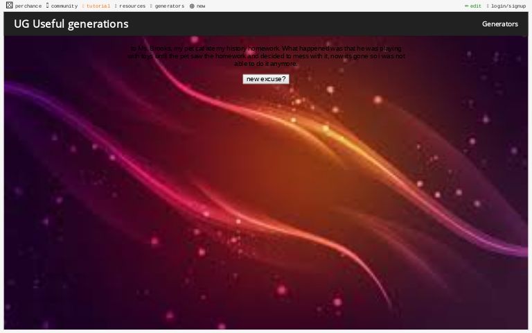 not doing homework excuse generator