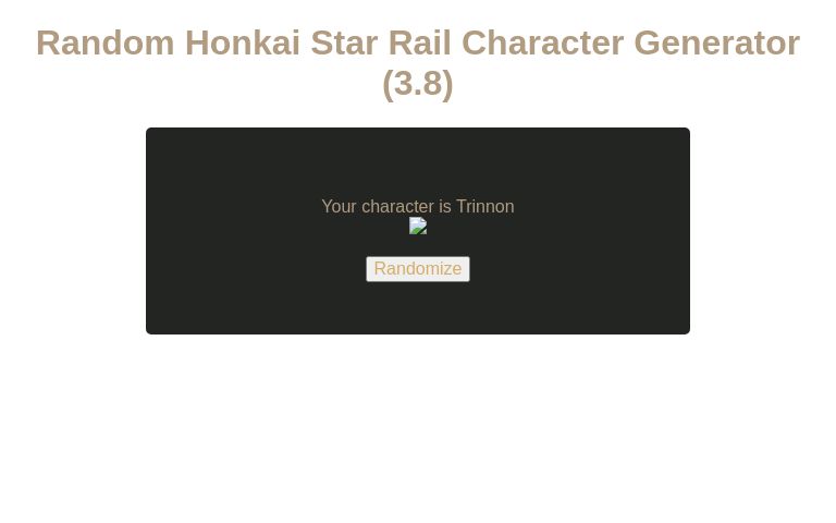 Random Honkai Star Rail Character Generator (3.8)