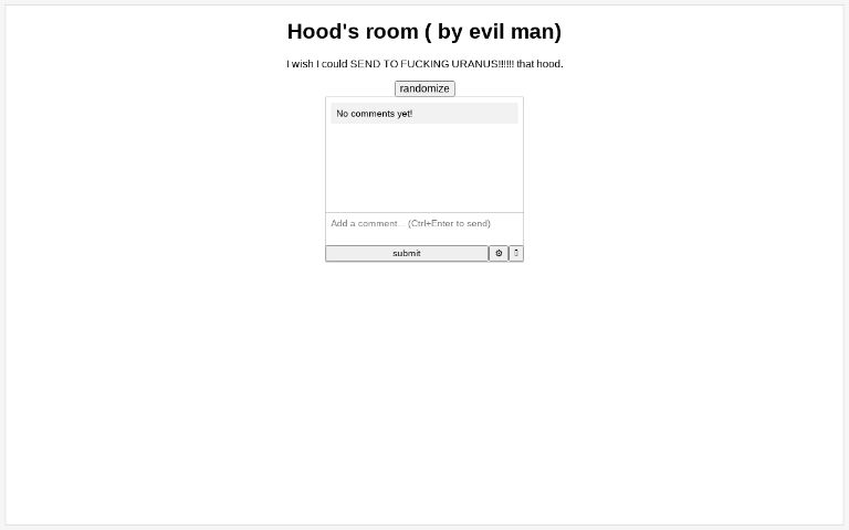 Hood's room ( by evil man) ― Perchance Generator