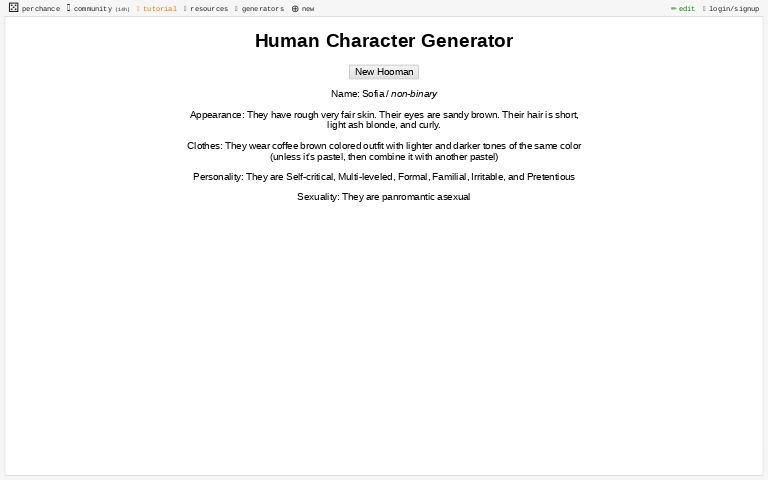 Human Character Generator