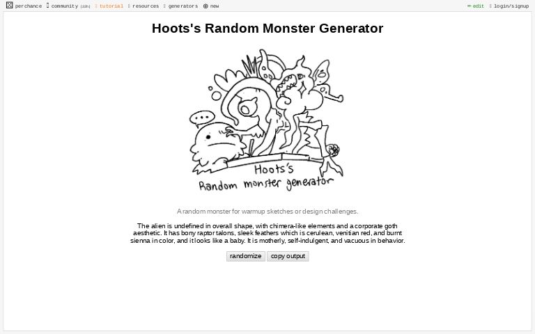 Hoots's Random Monster Generator