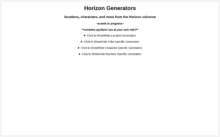 Horizon Generators